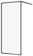 Cersanit Larga, Walk-In sprchová zástěna 90x200 cm, 8mm průhledné sklo, černý profil, S932-138