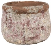 Béžovo-červený kameninový obal na květináč s patinou Jurrien IX S – 13x9 cm