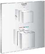 Grohe Grohtherm Cube - Termostatická baterie pod omítku pro 2 spotřebiče, chrom 24154000
