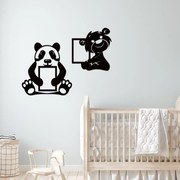 dřevo života Dřevěné fotorámečky MEDVÍDEK A PANDA Zvolte barvu dekoru: Černá, Velikost fotorámečků: 9x13