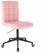 LuxuryForm DESIGN Židle TOLEDO na černé podstavě s kolečky - růžová