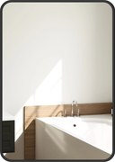 Nástěnné zrcadlo HOMCOM 50x70 cm - Dekorativní zrcadlo s kovovým rámem a snadnou instalací pomocí háčku do obývacího pokoje, předsíně a chodby | Aosom