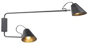Chytrá moderní nástěnná lampa černá 2-světla nastavitelná vč. WiFi A60 - Lune
