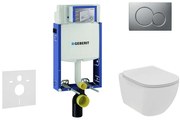 Geberit Kombifix - Set předstěnové instalace, klozetu a sedátka Ideal Standard Tesi, tlačítka Sigma01, Rimless, SoftClose, matný chrom 110.302.00.5 NE3