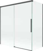 Mexen Rox, 2-křídlová posuvná vanová zástěna 150 + 70 x 150 cm, 8mm čiré sklo, broušený grafit profil, 8C9-150-070-66-00