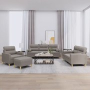 4dílná sedací souprava s polštáři taupe textil 3201567