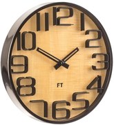 Designové nástěnné hodiny future time ft7010tt numbers oak titanium 30cm