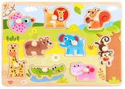 TOOKY TOY Dřevěné Montessori puzzle zvířátka s úchyty