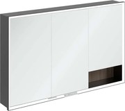 Villeroy & Boch My View+ - Zrcadlová skříňka s LED osvětlením 120x75x17 cm, 3 dvířka, Arizona Oak/matná černá B48212VH