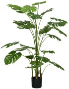 HOMCOM Umělé rostliny, umělá Monstera Deliciosa, 180 cm umělá rostlina s 24 větvemi, pokojová rostlina, umělý strom, rostlinná dekorace do interiéru,…