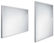 Nimco Zrcadla - Zrcadlo s LED osvětlením, 90x70 cm, hranaté, aluminium ZP 13019