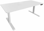 Výškově nastavitelný stůl Office z MDF bílý 140cm