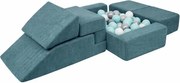 Tyrkysové manšestrové pěnové hřiště 100x35x40 cm Montessori – Meowbaby