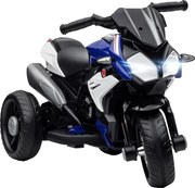HOMCOM Dětská elektrická motorka se 3 koly pro děti od 3 let s 6V dobíjecí baterií, hudební klakson, světlomety 86x42x52 cm černá a modrá | Aosom
