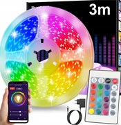 RGB LED pásek s WiFi Bluetooth dálkovým ovládáním TUYA 3m 15W mobilní aplikací