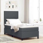 Postel s boxspringem s čelo Tmavě šedá a bílá 80 x 200 cm 3337532