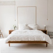 Bílé povlečení na dvoulůžko s příměsí lnu 200x200 cm – Linen Tales