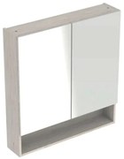 Geberit Selnova Square - Zrcadlová skříňka 85x79x18 cm, 2 dvířka, světlý ořech hickory 501.271.00.1