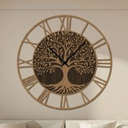 dřevo života Nástěnné hodiny STROM Zvolte barvu dekoru: Horský dub-Wenge, Zvolte velikost hodin (cm): 40x40, Barva ručiček: Černé