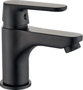 Kuchinox Dima, umyvadlová baterie včetně odtokové zátky ClickClack h-132, černá matná, LAV-BQD_722D