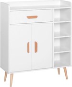 HOMCOM Konzolový stůl s úložným prostorem - Víceúčelový nábytek do jídelny, obýváku, koupelny a chodby 80x29,5x96 cm | Aosom