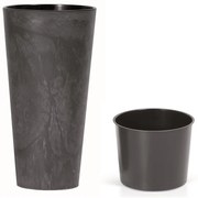 Květináč TUBUS SLIM BETON EFFECT s vkladem 30 cm, antracit, 30 cm