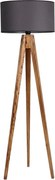 Tmavě šedá/v přírodní barvě stojací lampa s textilním stínidlem (výška 153 cm) Tripod – Opviq lights