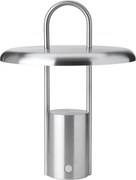 LED stmívatelná stolní lampa nerezová ve stříbrné barvě (výška 25 cm) Pier – Stelton