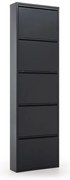 Antracitový kovový výklopný botník 50x169x15 cm Ode – Kave Home