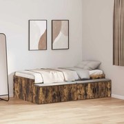 Rám postele se dveřmi Kouřový dub 90 x 200 cm Kompozitní dřevo 3335193