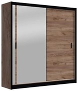 Šatní skříň se zrcadlem SABRINA 180x215 cm dub craft OSLO 180 Craft