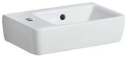 Geberit Selnova - Umývátko 40x25 cm, s přepadem, otvor pro baterii vlevo, bílá 501.518.00.7