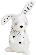 Keramický zajíček BUNNY FRONT 12 cm bílý