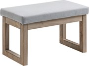HOMCOM Taburet na nohy Čalouněný taburet s dřevěnými nohami 68x38x42 cm šedý Taburet do obývacího pokoje Ložnice Předsíňová lavice | Aosom.de