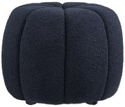 Tmavě modrý taburet z textilie bouclé Paisley – House Nordic