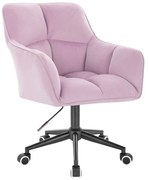 LuxuryForm DESIGN Otočné křeslo AMALFI VELUR na černé podstavě s kolečky - levandule