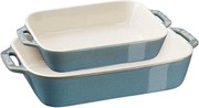 Staub zapékací keramické mísy, 2 ks, antická modrá, 40511-924