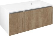 Sapho Lorea - Umyvadlová skříňka 100x46x52 cm, 1x dvířka, 1x zásuvka, pravá, dub alabama/matná bílá LE070-2231-R-02