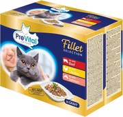 PreVital Kapsičky pro kočky NATUREL dušené filetky v omáčce 12 x 85 g