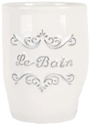 Keramický kelímek / držák na kartáčky s reliéfem Le Bain – 8x10 cm