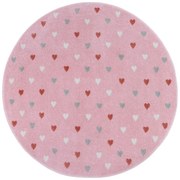 Růžový dětský koberec ø 140 cm Little Hearts – Hanse Home