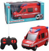 Rc auto made hasičské auto na dálkové ovládání, se světlem a zvukem, 21 cm