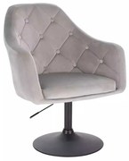 LuxuryForm DESIGN Otočné křeslo ANDORA VELUR na černém talíři - světle šedé