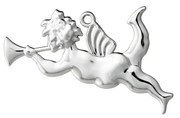 Vánoční ozdoba Trumpet angel Silver 6,5 cm Rosendahl