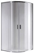 BPS-koupelny Čtvrtkruhový sprchový kout HYD-RK94B 90x90 chrom/transparent - bez vaničky