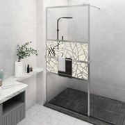 Zástěna do průchozí sprchy s policí chrom 115x195 cm ESG/hliník 3185506