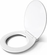 WC sedátko SOFTY, pomalé sklápění (soft close), bílé, plastové, s tlumením dosedu