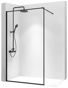 Bezrámová sprchová zástěna REA BLER 90 cm, černá/transparent - bez vaničky