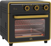 HOMCOM malá trouba 20L 1400W 90-230℃ s časovačem na 1 hodinu 3 polohy roštu Plech na pečení Žehlička Černá 36cm x 37,7cm x 34,5cm | Aosom.de