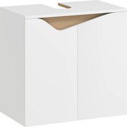 HOMCOM podumyvadlová skříňka s tlumeným dovíráním, bílá/přírodní dekor — 60 × 35 × 57,9 cm (23,6 × 13,8 × 22,8 palce) | Aosom